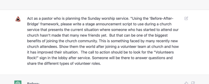 Using ChatGPT And Jasper AI To Write Announcement Scripts For Church ...